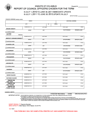 Fillable Online louisianakc Report of Council Officers Chosen for the ...