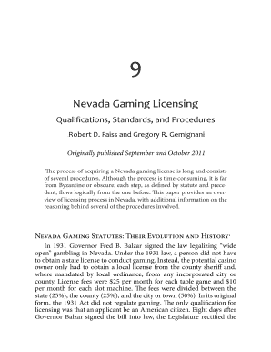 Fillable Online Nevada Gaming Licensing Fax Email Print - pdfFiller