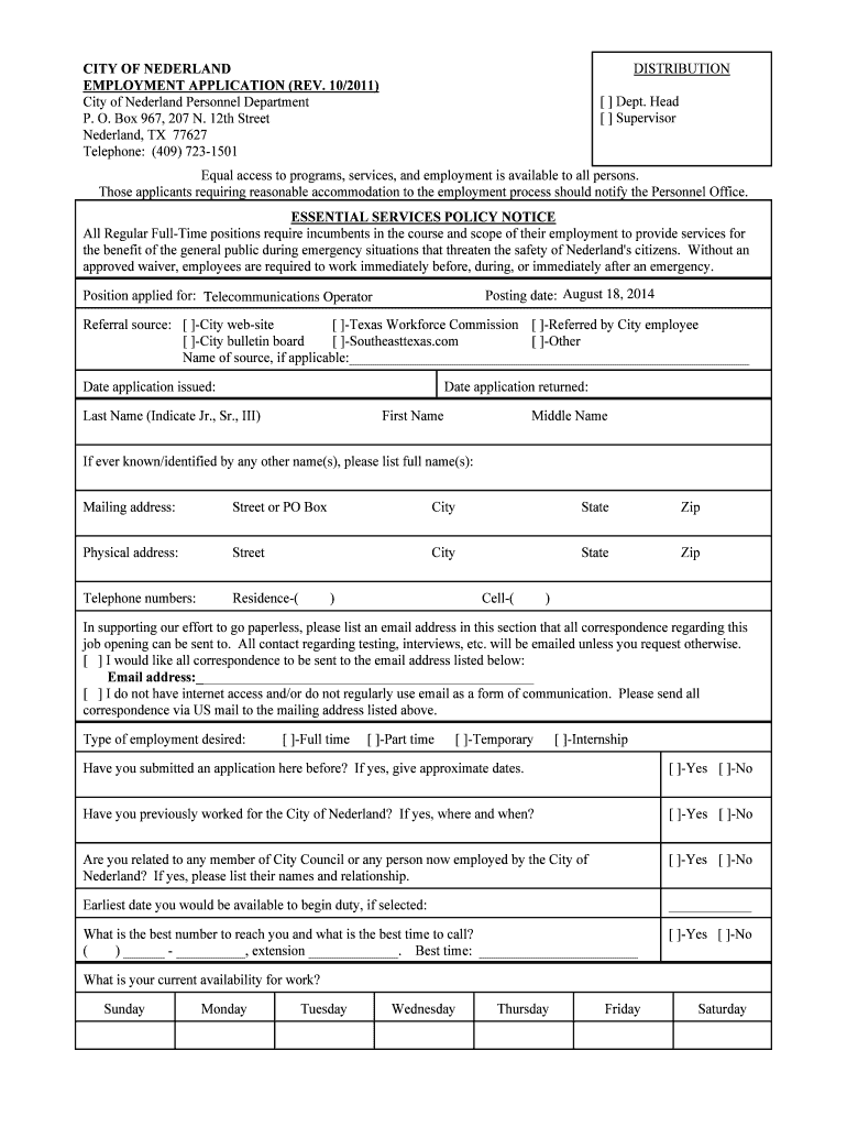 Fillable Online H: HR COREL DOCS 000 Open Wastewater Plant Operator 03 application packet 1 ...