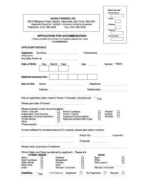 Fillable Online Haven application Fax Email Print - pdfFiller