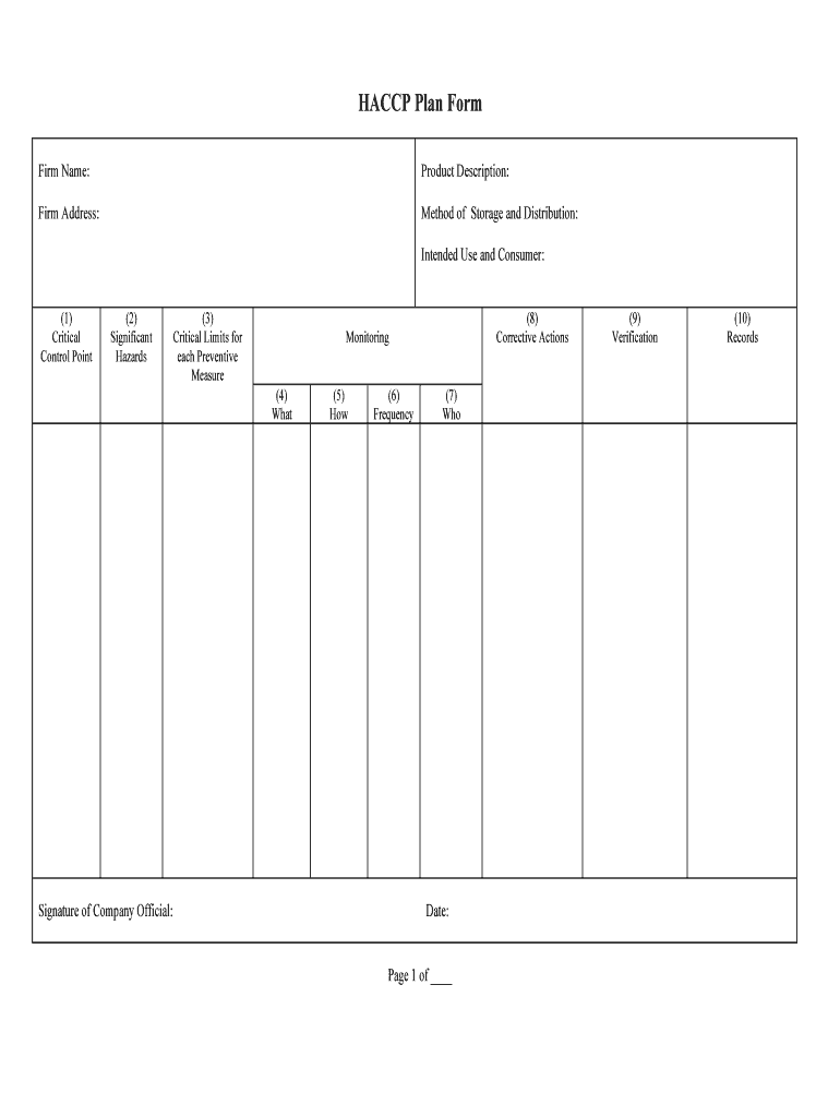 Fillable Online mdsg umd Haccp forms.doc Fax Email Print - pdfFiller
