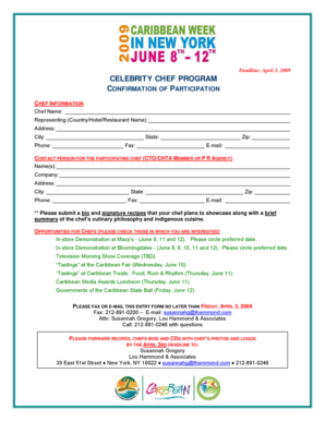 Fillable Online onecaribbean Confirmation of Participation Form ...