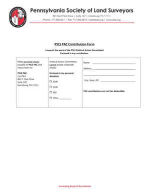 Fillable Online psls PSLS PAC Contribution Form - psls Fax Email Print - pdfFiller