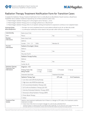 Fillable Online Complete this Radiation Therapy Treatment Notification ...