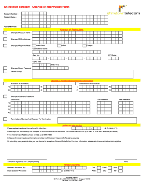 Fillable Online Change of Information Form - ChatChat IDD1526 Service Fax Email Print - pdfFiller