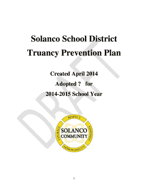 Fillable Online TRUANCY PREVENTION PLAN Fax Email Print - pdfFiller