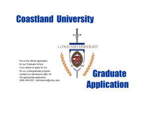 Fillable Online ccbcu Application - Grad - Coastland University - ccbcu ...