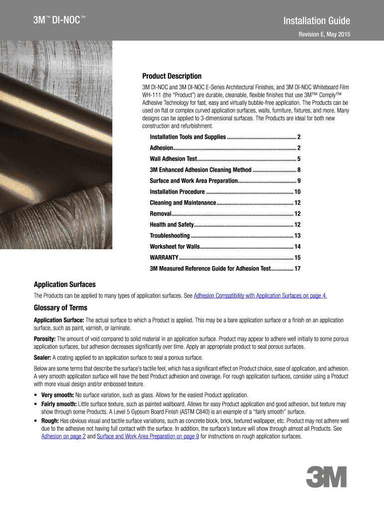 Fillable Online Installation Guide Installing 3M DI-NOC Architectural ...