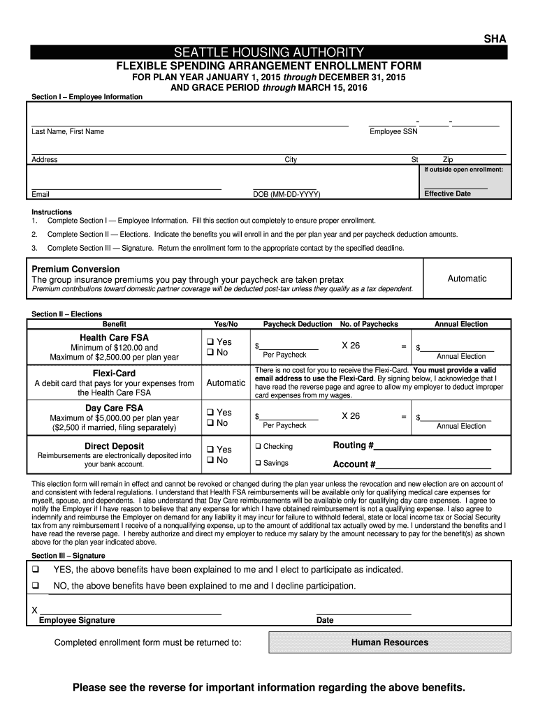 Fillable Online seattlehousing SHA SEATTLE HOUSING AUTHORITY FLEXIBLE ...