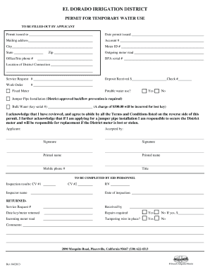 Fillable Online ca-nv-awwa EL DORADO IRRIGATION DISTRICT Fax Email ...