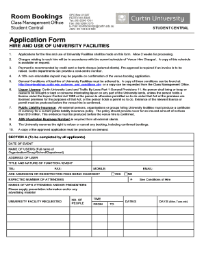 Fillable Online roombookings curtin edu Application Form - Curtin ...