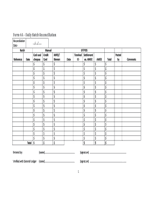 Fillable Online finance curtin edu Form 4A Daily Batch Reconciliation ...