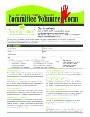 Fillable Online Committee Volunteer Form Fax Email Print - pdfFiller