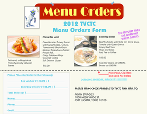 Fillable Online 2012 MENUS & ORDER FORM Fax Email Print - pdfFiller
