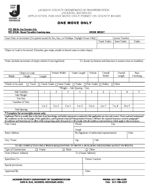 Fillable Online jcrc-roads One Move Only Permit - Jackson County ...