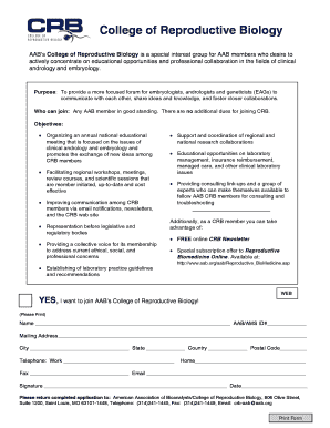 Fillable Online aab CRB Application - American Association of ...