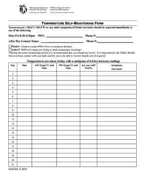Fillable Online Temperature Self-Monitoring Form Fax Email Print ...