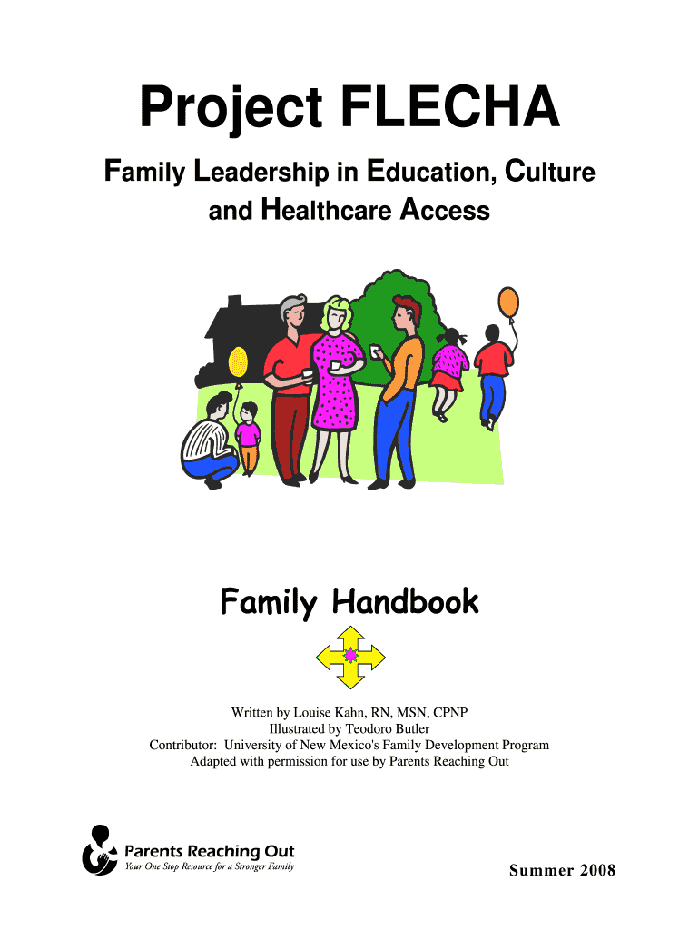 Fillable Online parentsreachingout FLECHA Family Handbook - Parents ...