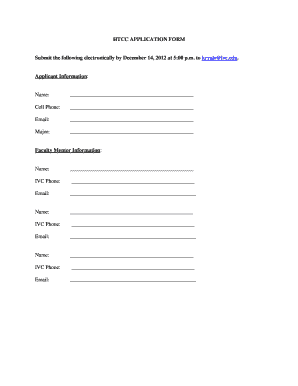 Fillable Online ivc HTCC Application Form - ivc Fax Email Print - pdfFiller