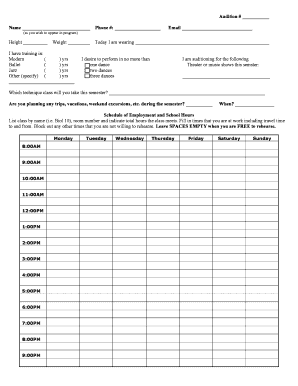 Fillable Online ivc DNCE65 audition form.pdf Fax Email Print - pdfFiller