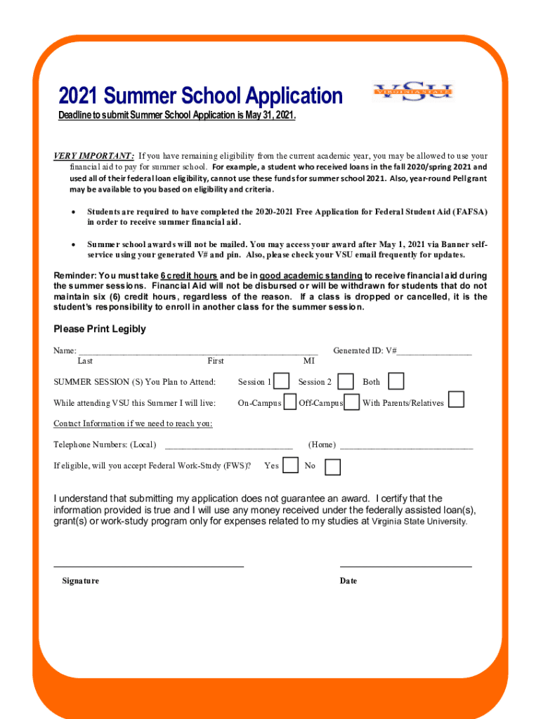 Fillable Online Summer 2021 Financial Aid Information Sheet SUNY ...