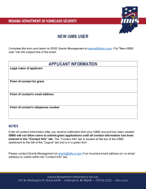 Fillable Online New iGMS User Form - in Fax Email Print - pdfFiller