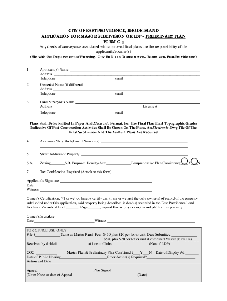 Fillable Online Get the CITY OF EAST PROVIDENCE, RHODE ISLAND ...