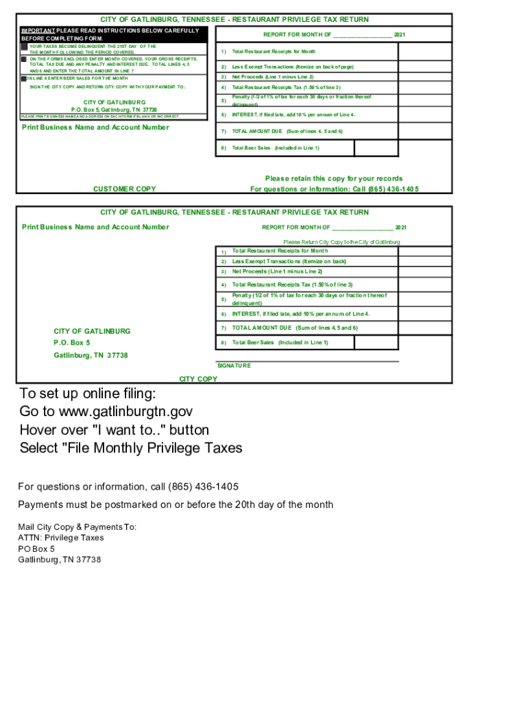 Fillable Online Restaurant Privilege Tax From.xlsx-Read-Only Fax Email ...