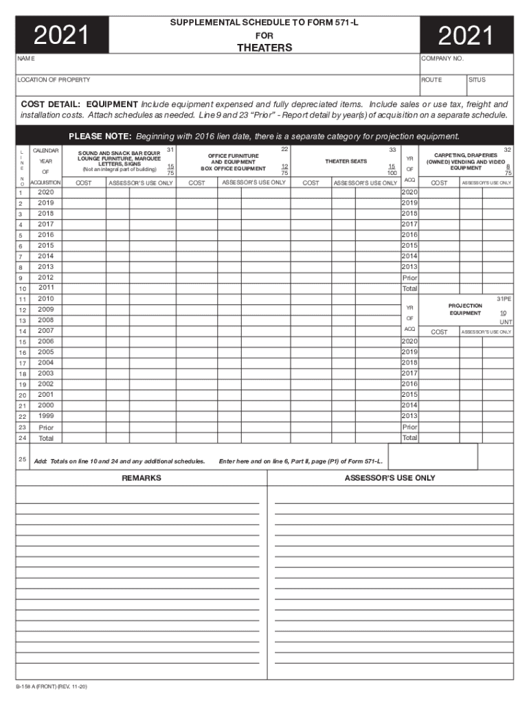 Fillable Online assessor lacounty Attach schedules as needed Fax Email ...