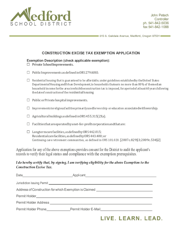 Fillable Online Excise tax Exemption Form 042320 Fax Email Print ...