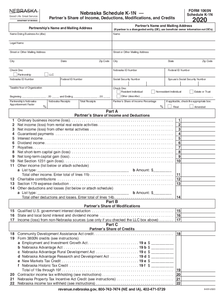 Fillable Online FORM 12N Nebraska Nonresident Income Tax Agreement 2020 ...