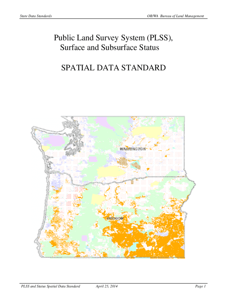 Fillable Online PLSS and Ownership Spatial Data Standard. Public Land ...