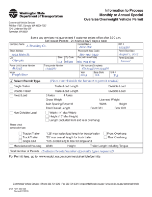 Fillable Online wsdot wa 560-026 Monthly or Annual Special Oversize ...
