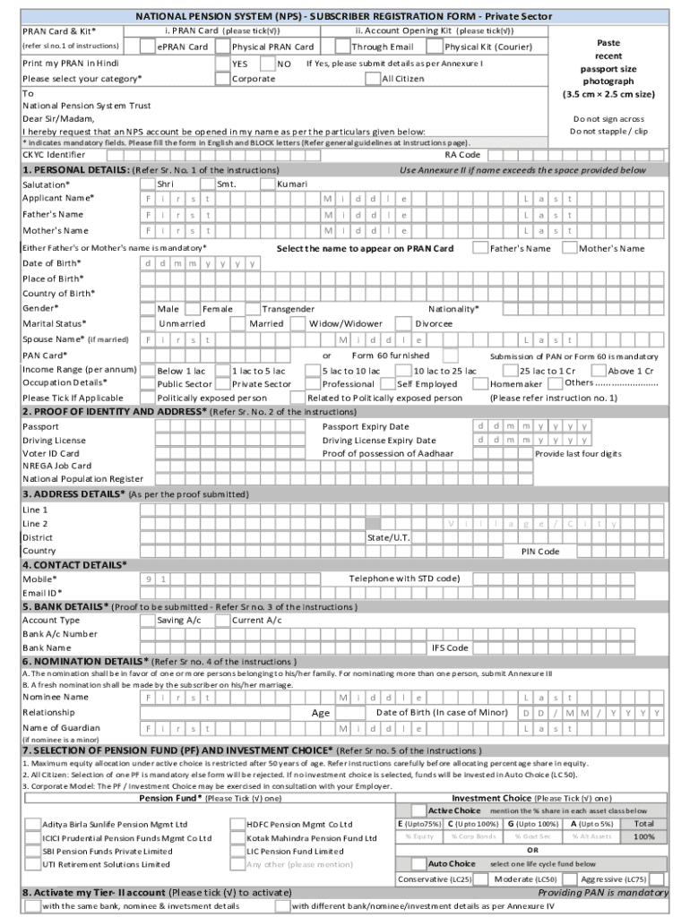 Fillable Online FORM-I SAVING BANK ACCOUNT OPENING FORM - PDF Free ...