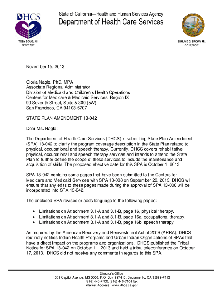 Fillable Online STATE PLAN AMENDMENT 13-042 Fax Email Print - pdfFiller