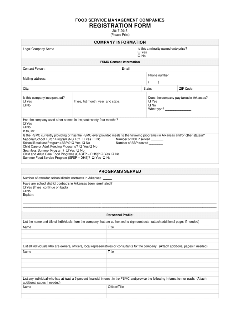 Fillable Online Medical office registration form. Food Service ...