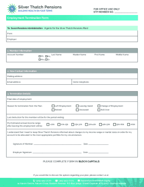 Fillable Online silverthatch org Early Retirement Form (This form must ...