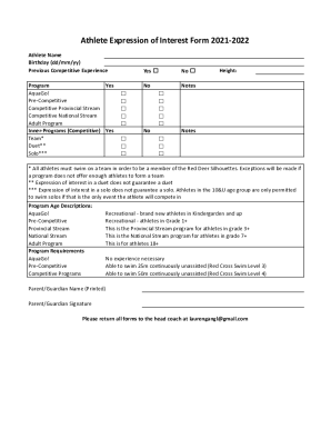 Fillable Online Expression of Interest Forms 2020 2021 Fax Email Print - pdfFiller