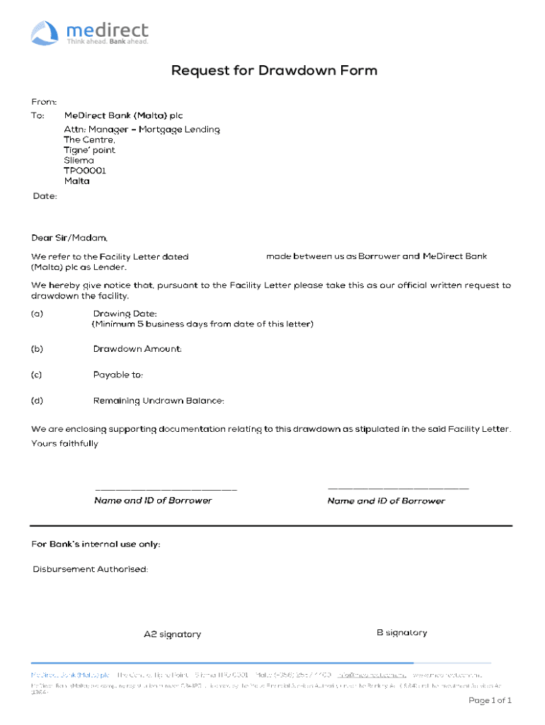 Fillable Online Request for Drawdown Form Fax Email Print - pdfFiller