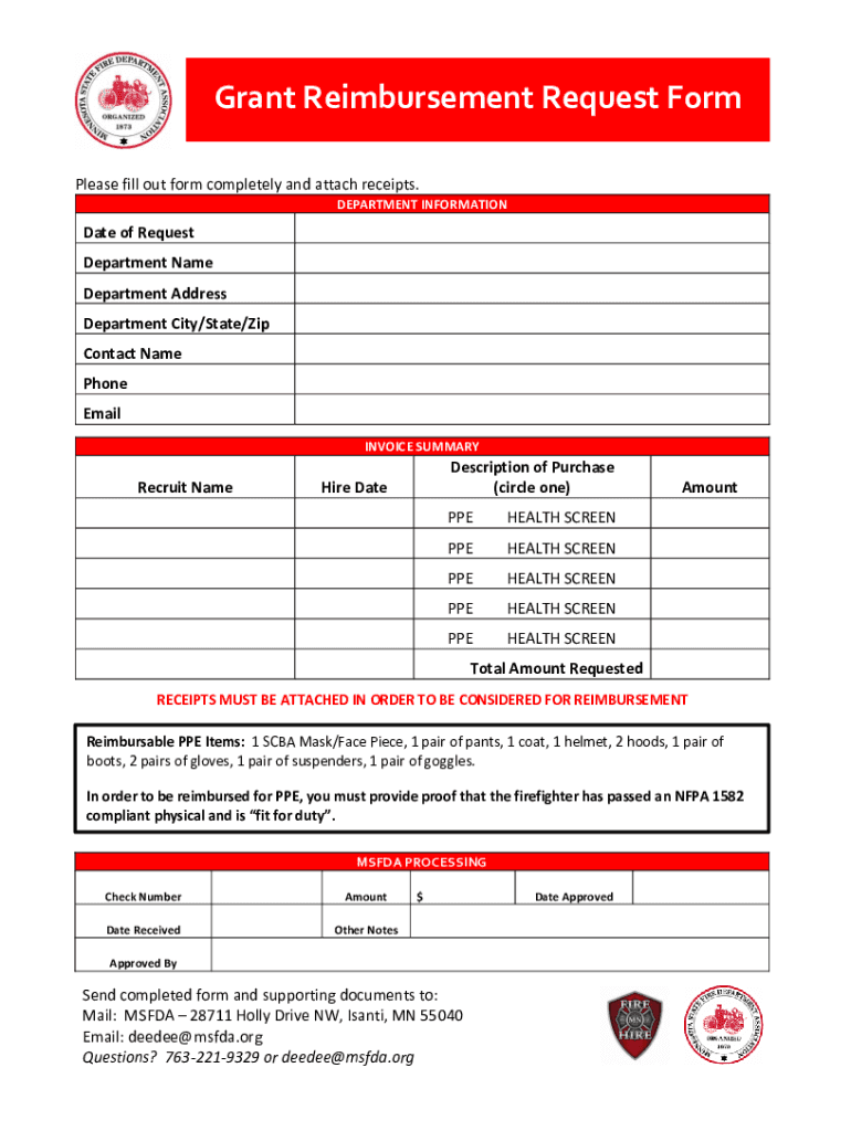 Fillable Online Reimbursement + Funding Request FormsDocuments and Forms ... Fax Email Print ...
