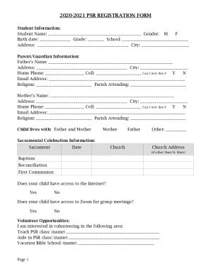 Fillable Online Student Registration Form - New York City Fax Email Print - pdfFiller