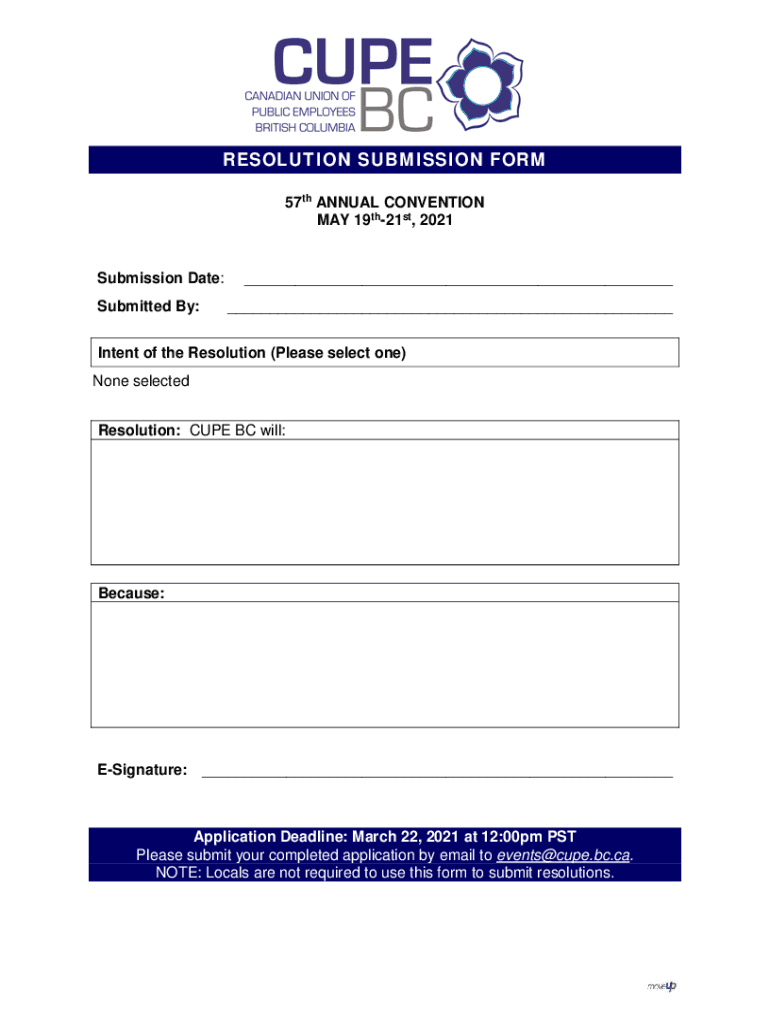 Fillable Online Intent of the Resolution (Please select one) Fax Email ...