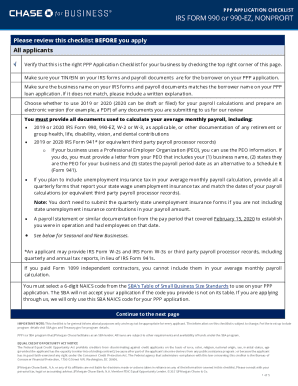 Fillable Online PPP Application checklist IRS Form 990. PPP Application ...