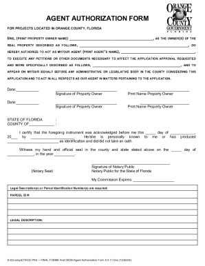Fillable Online Get the AGENT AUTHORIZATION FORM - Home Orange County ...