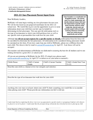 Fillable Online Parent Input Form 2021-22.docx Fax Email Print - pdfFiller