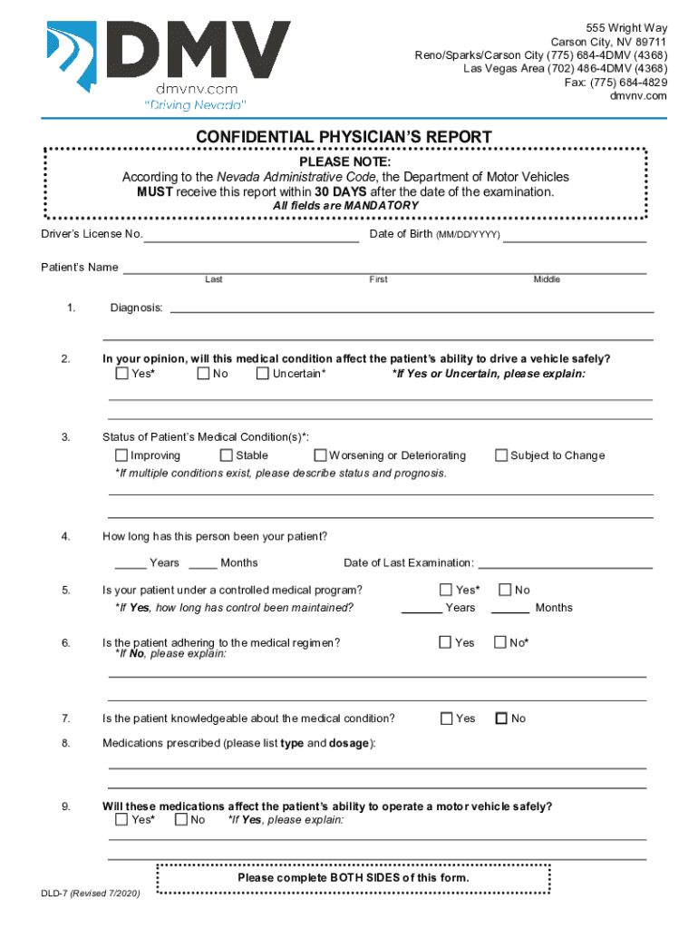 2021-2025 Form NV DMV DLD-7 Fill Online, Printable, Fillable, Blank ...