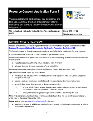 Fillable Online Resource Consent Application Form 41 Fax Email Print ...