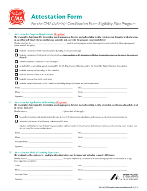 Fillable Online Attestation Form - AAMA Fax Email Print - pdfFiller
