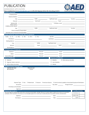 Fillable Online AED Membership Application Form - US Manufacturer Fax ...