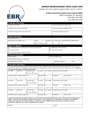 Fillable Online MEMBER REIMBURSEMENT DRUG CLAIM FORM Complete this form ...